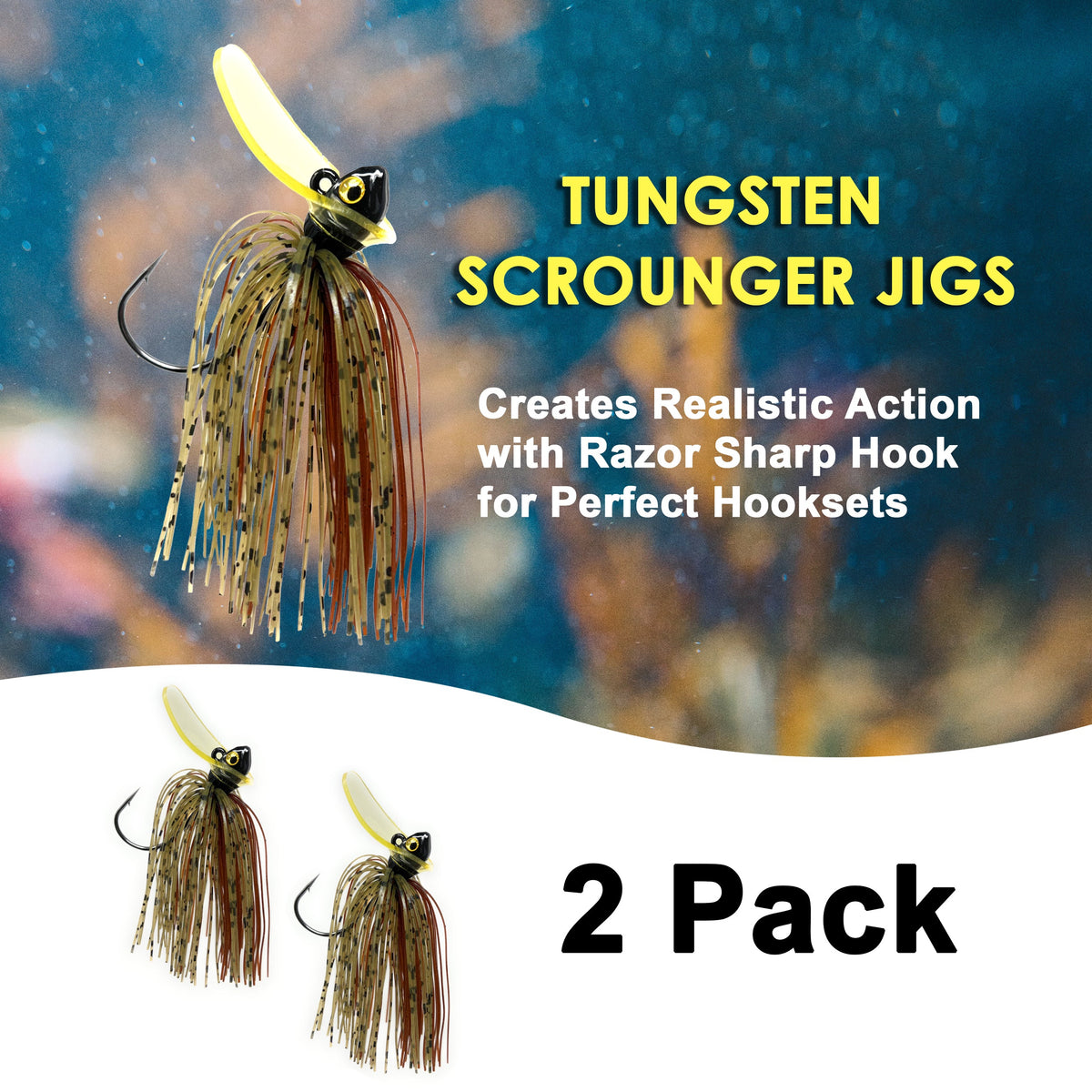 Reaction Tackle Tungsten Scrounger Jigs (2-Pack) – Trophy Cat Tackle