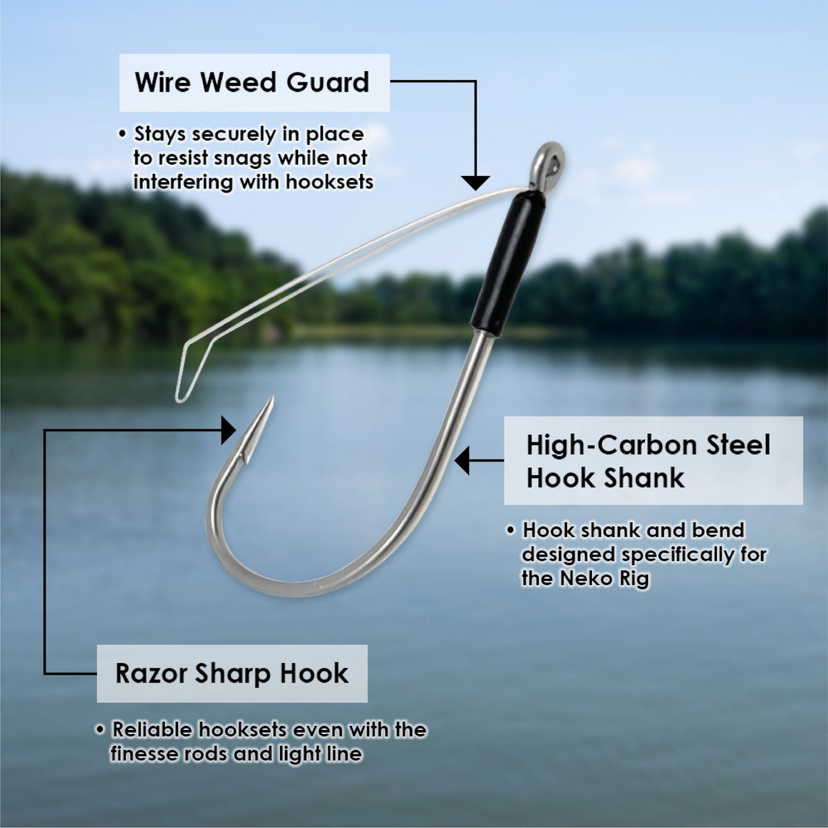 Reaction Tackle Wacky Neko Hooks- 25 Pack – Trophy Cat Tackle